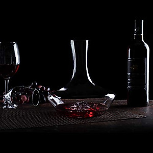 YouYah Iceberg Wine Decanter Set with Aerator Filter,Drying Stand and Cleaning Beads,Red Wine Carafe,Wine Aerator,Wine Gift,100% Hand Blown Lead-free Crystal Glass (1400ML)
