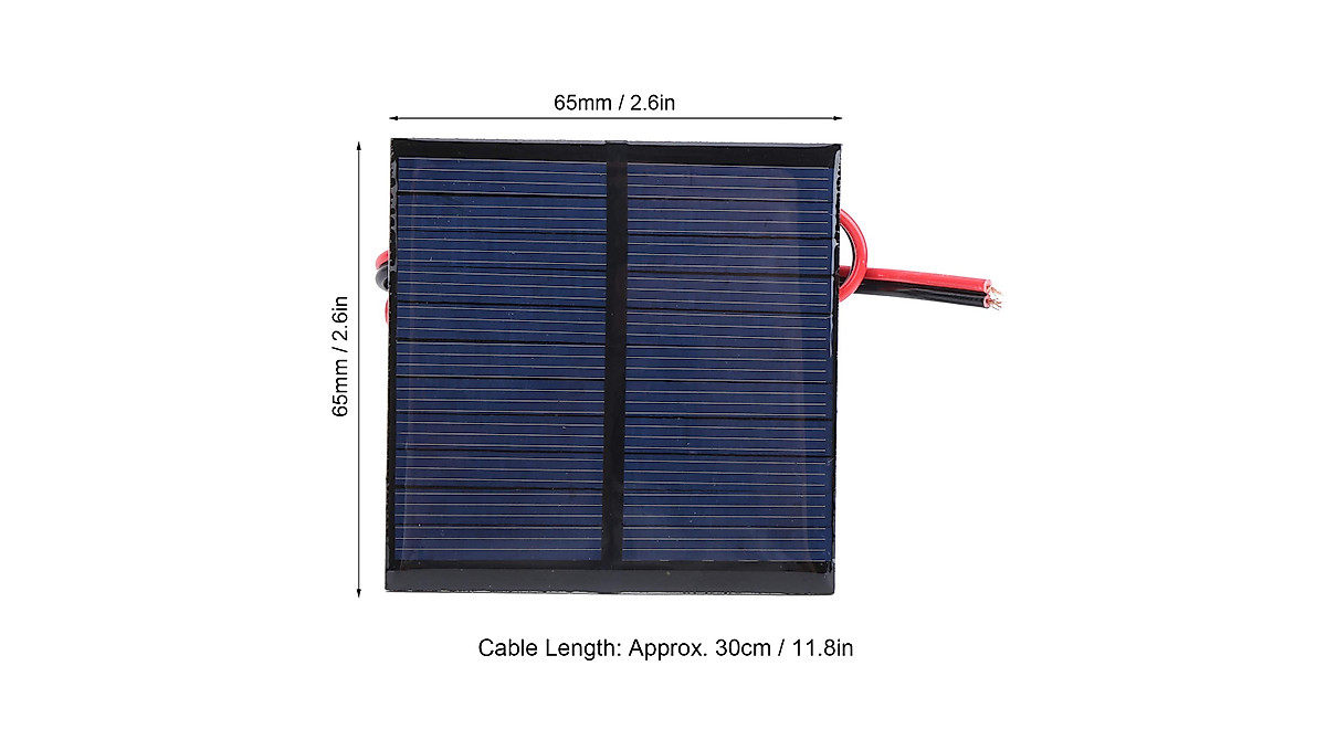5Pcs DC 5.5V 0.6W Small Solar Module 65 x 65mm Solar Battery Panel with ...