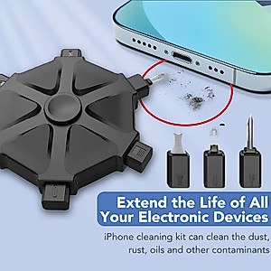 iPhone Cleaning Kit iPhone Cleaner,Charging Port Cleaning Multi-Tool,Phone Repair & Restore Lightning Port Cleaning Tool,Cell Phone Cleaner for iPhone,iPad,Speakers Earbuds, Cable,USB C Port AirPods