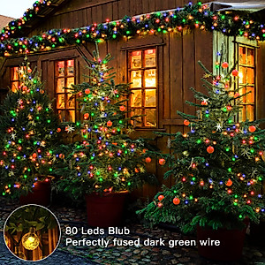 Ollimy Globe String Lights USB Powered, 40FT 80LED Waterproof Christmas Lights with Remote, Warm White+Multicolor Fairy Lights for Indoor Outdoor Christmas Home Party Patio Garden Wedding