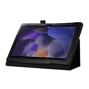 Tablet PC Case Texture Leather Tablet Case Compatible with Samsung Galaxy TAB A8 10.5 X200/X205(2021) Slim Folding Stand Folio Protector Shockproof Back Cover with Holder Tablet home ( Color : Black )