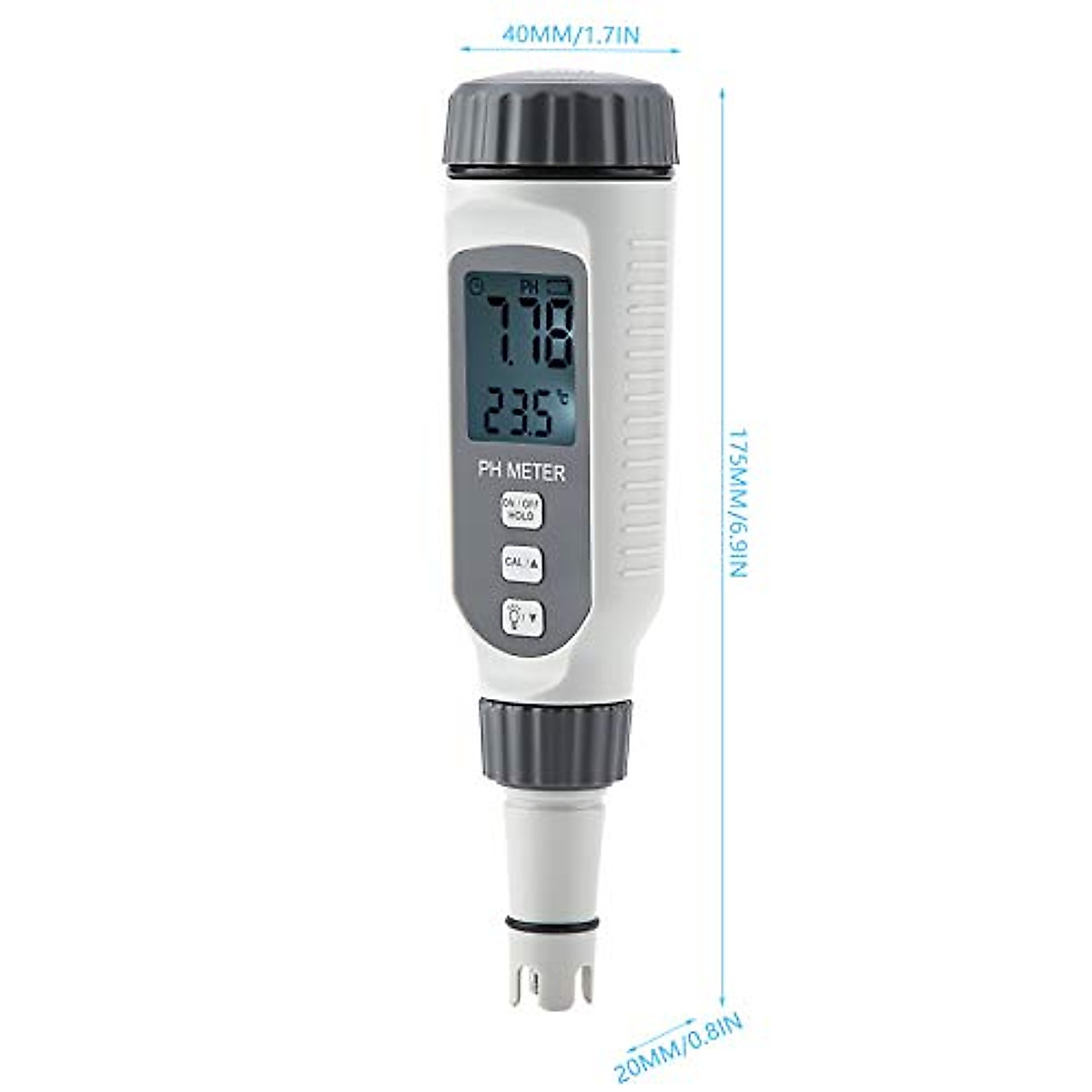 Digital PH Meter, Professional PH & Temperature Meter Portable Water Quality Tester Acidimeter PH818 0-14 pH Measurement Smart Precise ans Sensor LCD Screen