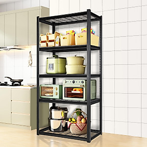 PACHIRA E-Commerce 35.5" W x 16.5" D x 72" H Garage Shelving Heavy Duty Loads 2000LBS, 5 Tier Adjustable Storage Shelves Metal Shelving Garage Utility Rack