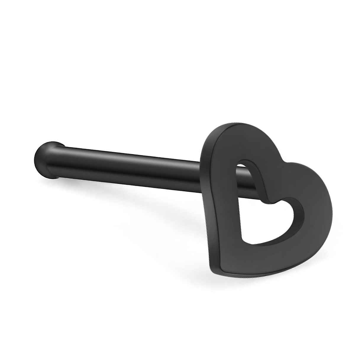 Ruifan 20G 18G Surgical Steel Heart Nose Stud Rings Bone Pin Piercing Jewelry 3-6PCS