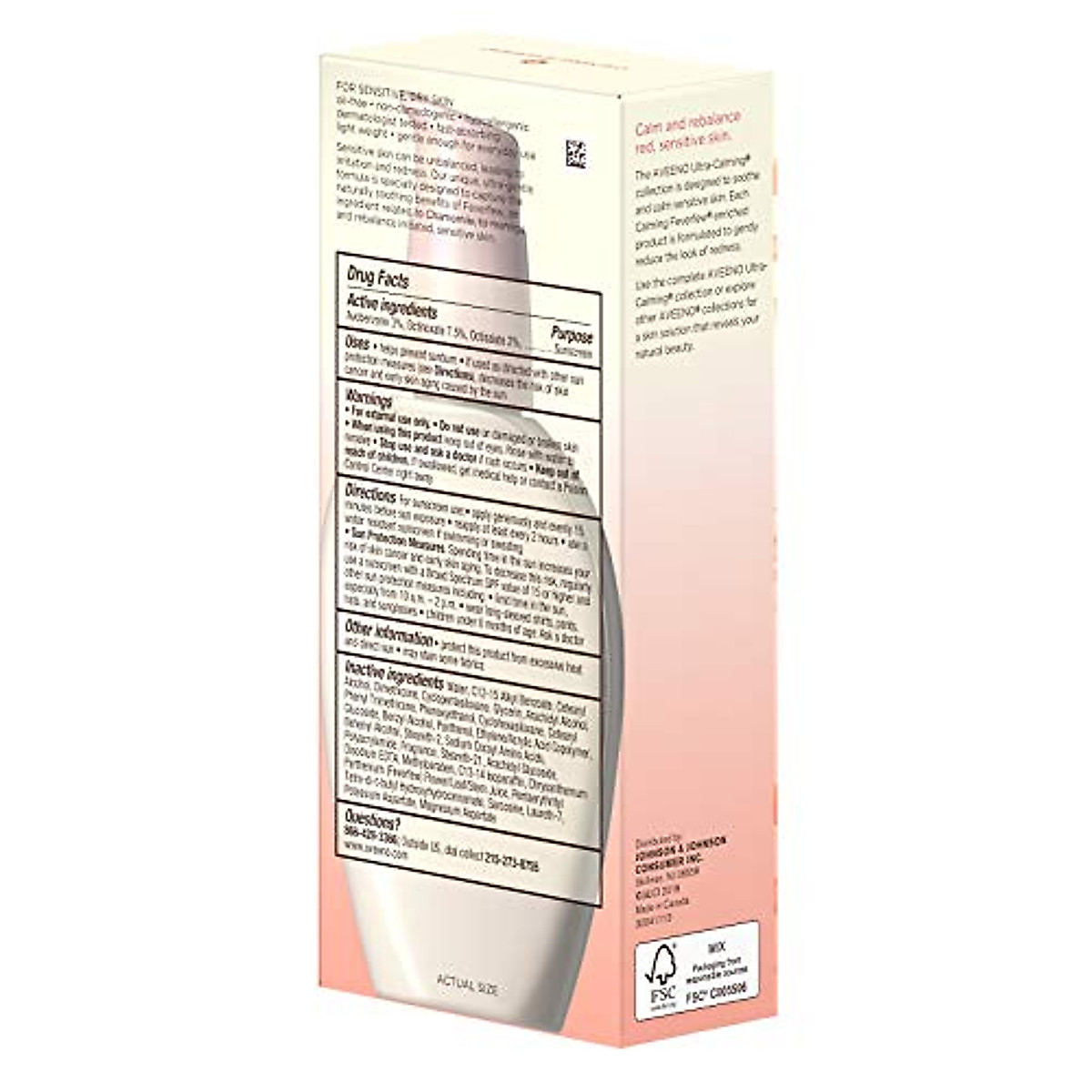 Aveeno, Facial Moisturizers Ultra-Calming Daily Moisturizer, SPF 15, Pump, 4 fl oz