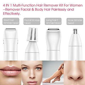TOUCHBeauty Bikini Trimmer for Women, IPX6 Facial & Eyebrow Hair Trimmer with Case, Painless Body Shaver, Nose Hair Trimmer TB-1753