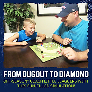 Grandma Smiley's What About Baseball Board Game, Baseball Games for Kids, Baseball Gifts for Kids 8-12, Baseball Toys - 8 Game Tokens, 3 Special Dice, 2 White Dice and 1 Game Board - Made in The USA