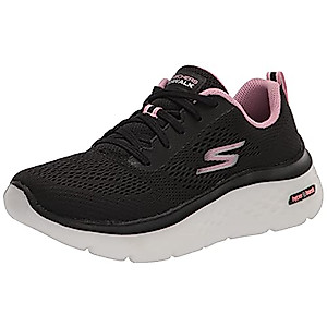 Skechers Women's GO Walk Hyper Burst-Space Insight Sneaker, Black/Pink, 7.5