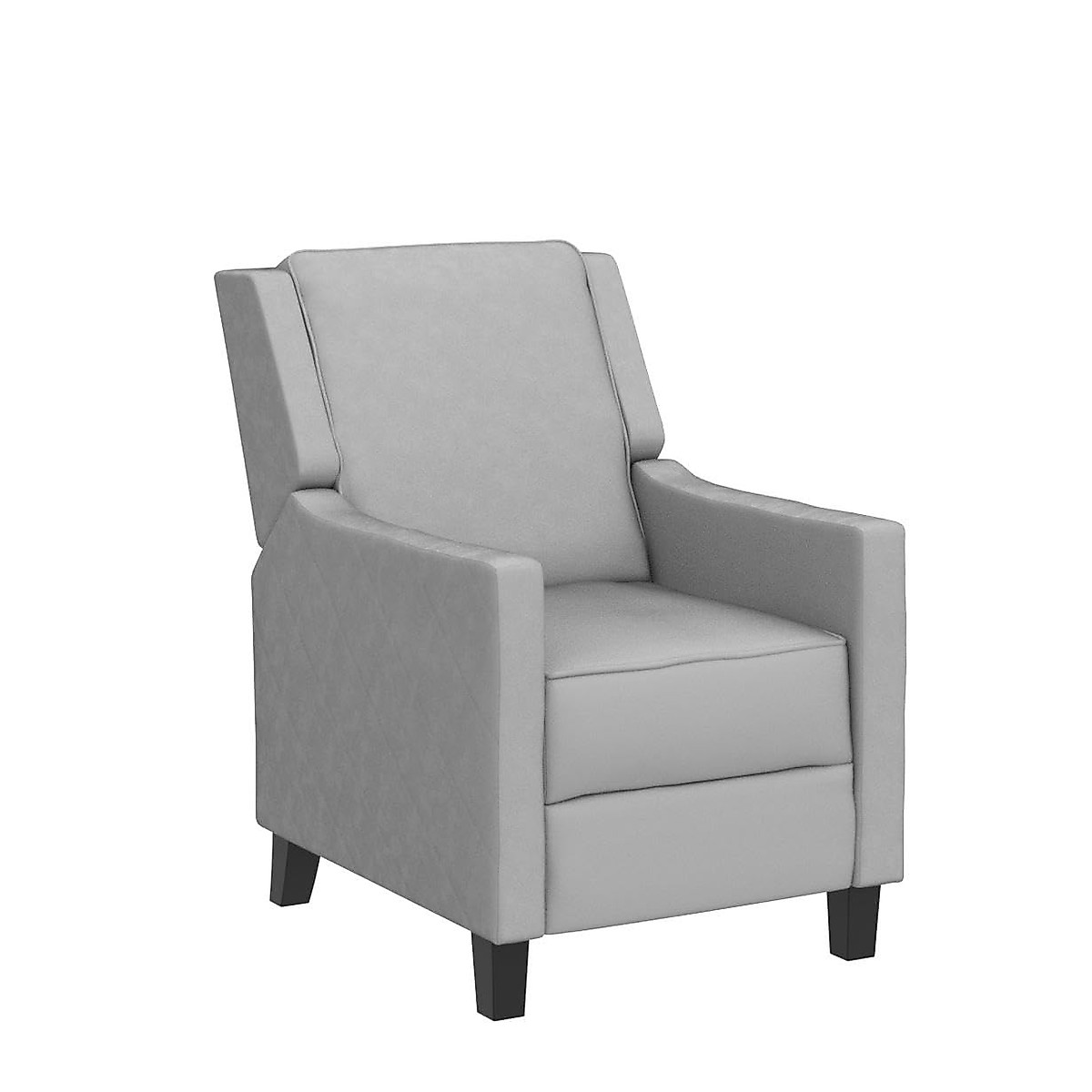 AVAWING Push Back Recliner Chair Set of 2, Wing Back Chairs with Arms, Mid-Century Vintage Accent Chair for Living Room, polyester, Grey