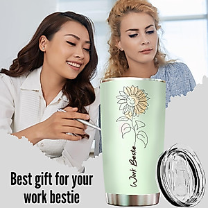 Work Besties Gifts For Women Funny Mugs For Coworkers Work Bestie Cup - Teacher Bestie Gifts Best Gifts For Coworkers Women Funny Tumblers For Coworkers Sunflower Tumbler (Definition Tumbler 20oz)