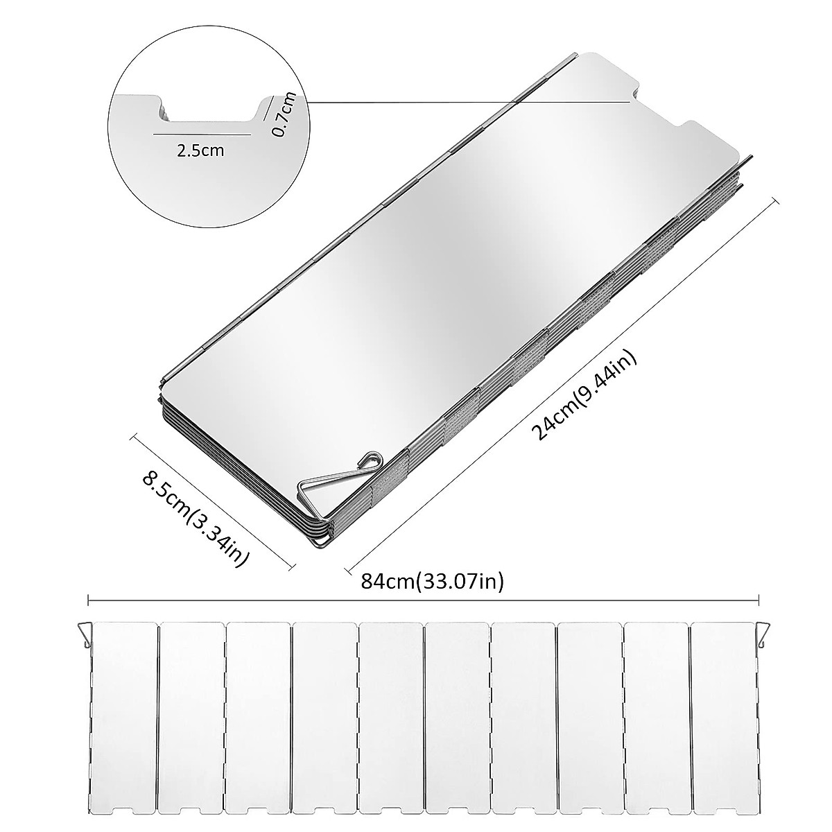 Uning Camp Stove Windscreen, 10 Plates Lightweight Folding Outdoor Picnic Cooker Stove Wind Screen Windshield for Camping Stove Backpacking Stove Butane Stoves Alcohol Stoves