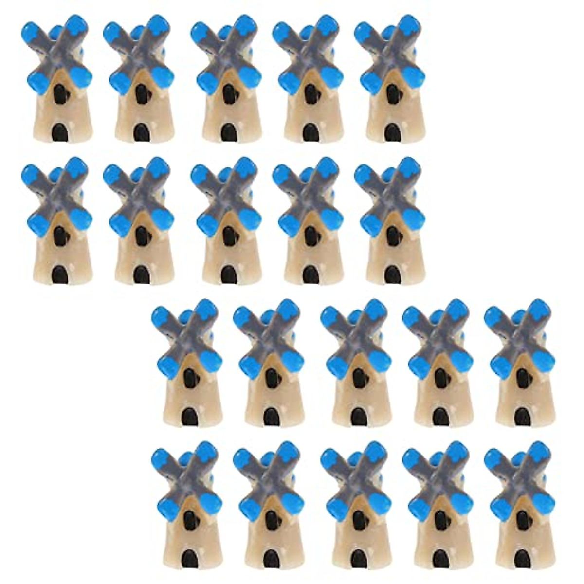 ARTIBETTER 20Pcs Miniature Windmill Figurines Fairy Garden House Mini Resin House Flower Pot Plant Home Decor Bonsai Micro Landscape Figurines Ornament