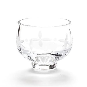 Tomi Craft, Otaru Kiriko Ochoko, Japanese Sake Cups, Beautiful Cut Glass, Craftsmen in Otaru Hokkaido, Hand Made in Japan, Tomi Glass OG101 (Clear)