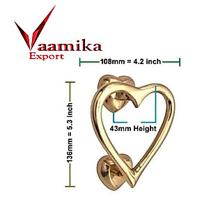 Vaamika Export Brass Door Knocker for Door Front - Exterior for Home Brass Door Knocker Front Door Entry Knocker - (Pack of 1 Antique Brass Finish)