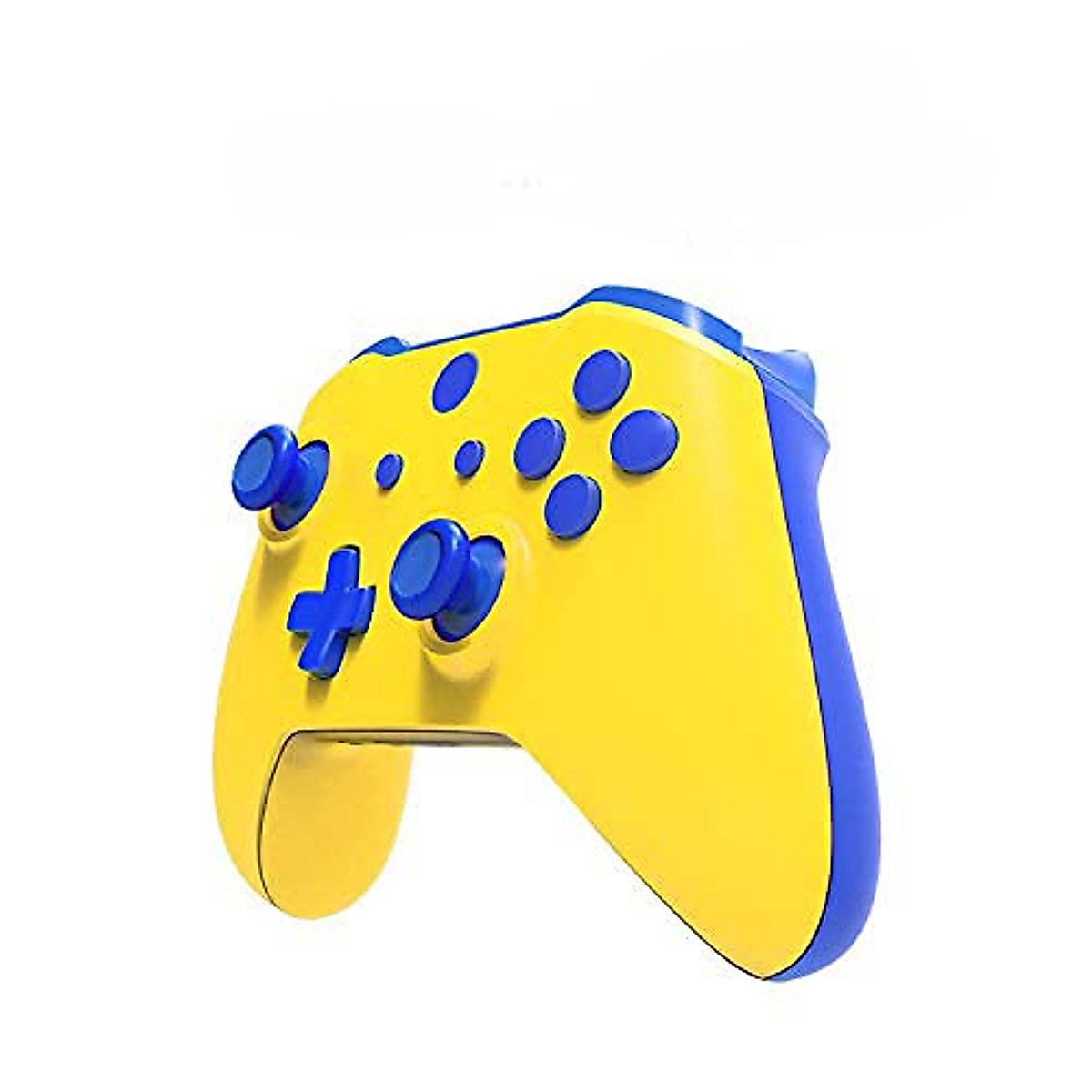 Full Housing Shell Faceplates Cover Case with Bumper Trigger ABXY Button RT LT RB LB Dpad Buttons Set for Xbox One Slim Xbox One S Controller Replacement (Yellow+Blue)
