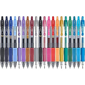 Pilot G2 Premium Gel Ink Pens, Fine Point, Assorted Colors, 20 Count (16687)