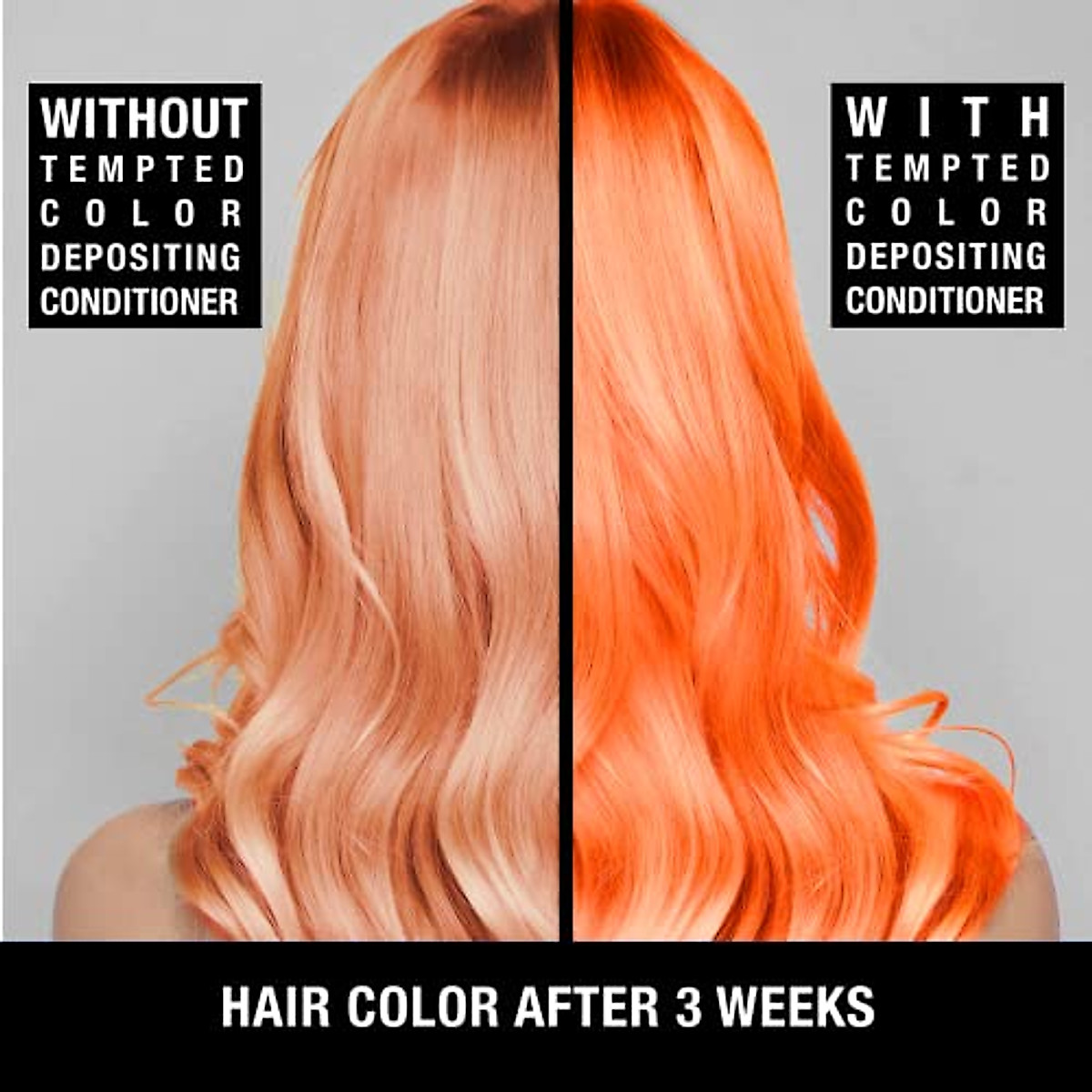 Pure Blends Tempted Intense Color Depositing Conditioner - Provides Strength, Eliminates Color Fade & Maintains Vivid Tones - Sulfate, Sodium Chloride, Paraben & Gluten Free - 8.5 Oz (Orange)