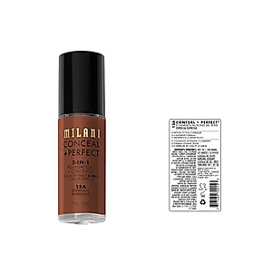 Milani Conceal + Perfect 1 Fl. Oz. Espresso Liquid Foundation - Cover Under-Eye Circles, Blemishes & Skin Discoloration for a Flawless Complexion