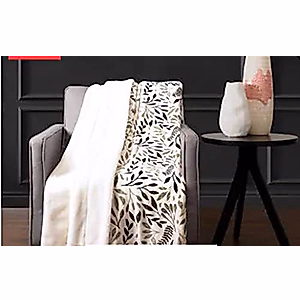 Life Comfort The Ultimate Throw I Luxurious Faux Fur Reversing to Plush I 60 in x 70 in I 100% Polyester I Great for Gifts I Floral Green (1630383)