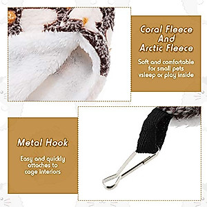 Small Pet Cage Hammock, Double-Layer Rat Hammock Hanging Bed, Warm Ferret Cage Hammock, Pet Swinging Bed for Sugar Glider Fleece Chinchilla Parrot Guinea Pig Squirrel Hamster Playing Sleeping