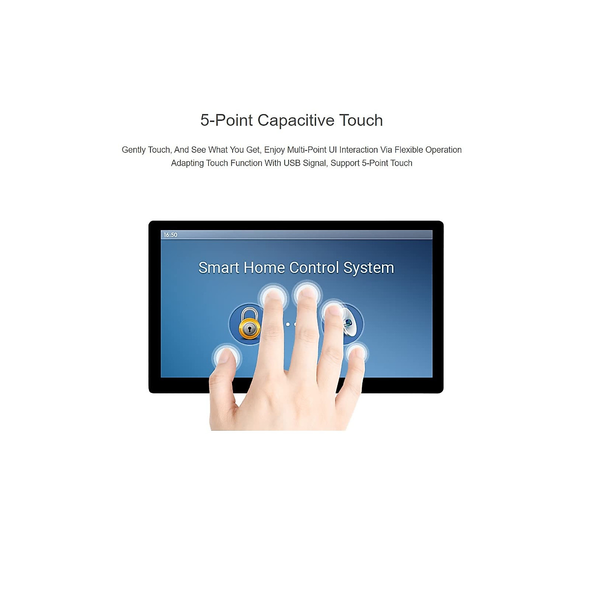 waveshare 1024 × 600 Resolution 7inch IPS Display Integrated Thin and Light Touch Screen for Raspberry Pi,Jetson Nano,Windows PC,Support Windows/Linux/Android System,170° Wide Viewing Angle