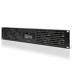 AC Infinity CLOUDPLATE T7, Rack Mount Fan Panel 2U, Exhaust Airflow, for Cooling AV, Home Theater, Network 19” Racks