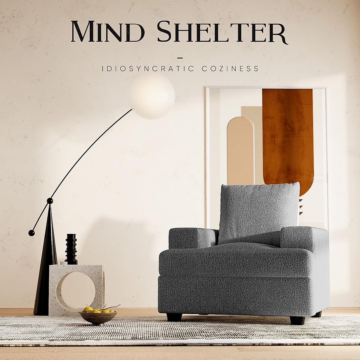 Zelimon 89" Sofa Couch with Extra Deep 3 Seats Memory Foam Modern Sofa Couches for Living Room Washable Removable Chenille Cover Cozy Lounge Sofa, Dark Gray