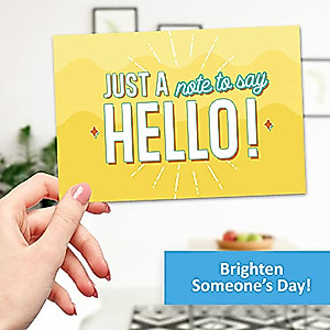 50 Hello Postcards - Bulk Postcards for Kids, Friends, Students, Teacher and More - Say We Miss You, Thinking of You, Thank You, Happy Birthday, Just a Note to Say Hi, Welcome, Summer Camp Greetings - Blank 4x6” Post Cards Pack