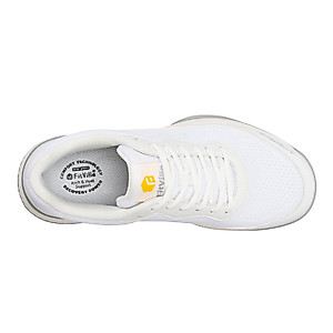 FitVille Wide Pickleball Shoes for Women Tennis Court Shoes Sneakers for Court Racquetball Athletic Shoes | Racquet Sport | Arch Support & Wide Toe Box White Grey