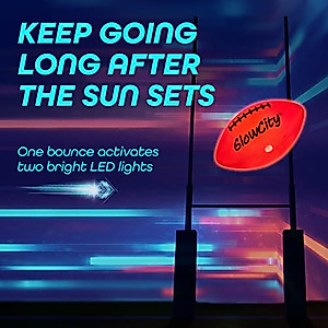 GlowCity Glow in The Dark Football - Light Up, Official Size Footballs - LED Lights and Pre-Installed Batteries Included﻿