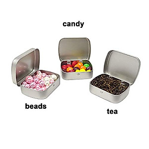 Honbay 6PCS Mini Portable Metal Hinged Lid Empty Storage Boxes Tins Containers for Candies Pills Jewelry Craft