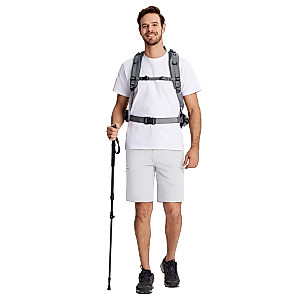 TACVASEN Mens Golf Shorts White Shorts Mens Cargo Shorts Lightweight Quick Dry Shorts Men Hiking Fishing Casual Shorts