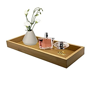Bamboo Tray - Natural Bamboo - 11.3 X 4.4 X 1.1 in - Vanity Tray for Bathroom - Ecological and Sustainable