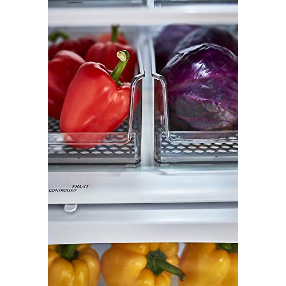 Spectrum Diversified Hexa in-Fridge Large Refrigerator Bin for Storage and Organization of Fruit Vegetables Produce and More, 15 x 6 x 4.25, Clear/Dark Gray