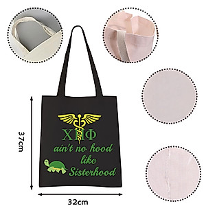 VAMSII Chi Eta Phi Sorority Tote Bag Sorority Sister Gifts Ain't no Hood like Sisterhood Bag Paraphernalia Sorority Gifts(like Sisterhood tote)