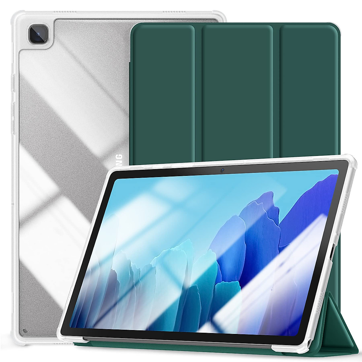 Galaxy Tab A7 Case 10.4 Inch (SM-T500 T503 T505 T507), Protective Stand Case Clear Hard Shell Cover for 10.4 Inch Samsung Tab A7 Tablet 2020 - Green
