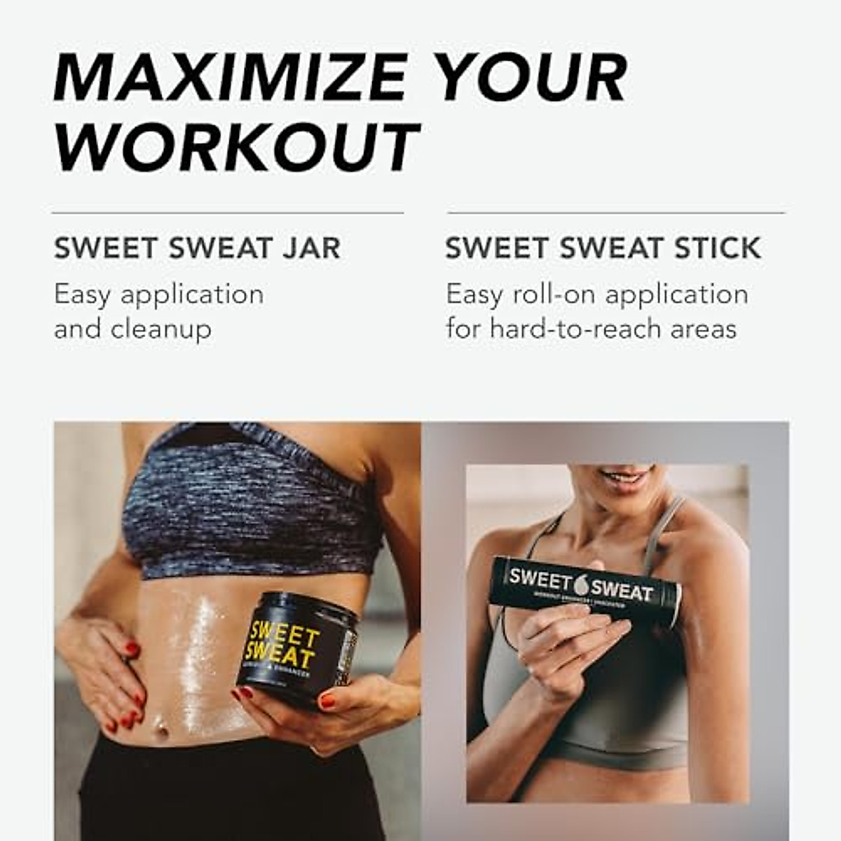 Sports Research Sweet Sweat Coconut Workout Enhancer Gel - Maximize Your Exercise & Sweat Faster - 13.5oz Jar