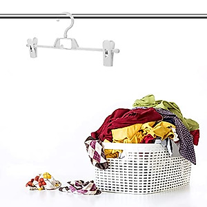 LIFKOME 10 Pack Adjustable Pants Clip, Adjustable Pants Hanger Clips, Plastic Multifunction Drying Rack, Non- Slip Pants Clip, Cloth Hangers with Adjustable Anti- Rust Clips for Pan Skirt Clothes