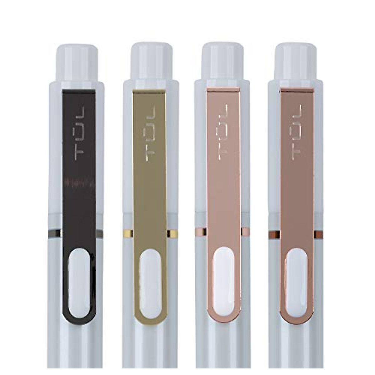 TUL Retractable Gel Pens, Medium Point, 0.7 mm, Pearl White Barrel, Black Ink, 12-Pack + 4 TUL Gel Pen Refills Bundle