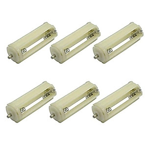 bnafes Cylindrical Battery Holder Battery Storage Case for 3 x 1.5V AAA Batteries Flashlight Torch White - (6 Pcs)
