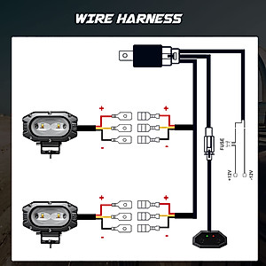 ASLONG 2PCS 4Inch LED Flood Single Row White/Amber Flasing Strobe Pods Work Lights Off Road Driving Fog Lights with Switch Wiring Harness for Truck, 4x4, SUV, ATV