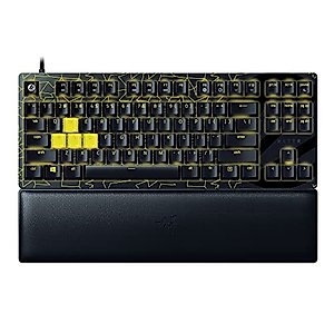 Razer Huntsman V2 TKL Tenkeyless Gaming Keyboard: Fast Linear Optical Switches Gen2 w/Sound Dampeners & 8000Hz Polling Rate - Detachable TypeC Cable - UV-Coated ABS Keycaps - Wrist Rest - ESL Edition