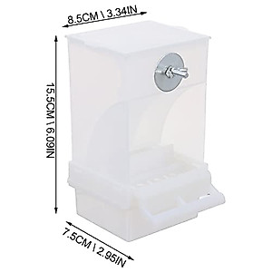 Automatic Bird Feeder, No Parrot Cage Feeder, Acrylic Cage Parakeet Food Container, Transparent Bird Feeders Cage Accessories, 2pcs