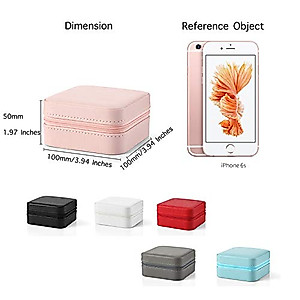 Vlando Small Travel Jewelry Box Organizer Display Case for Girls Women Gift Rings Earrings Necklaces Storage, Blue