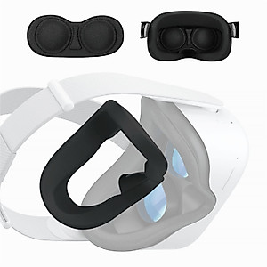 TNP VR Face Cover and Lens Protector Compatible with Oculus Quest 2 - Oculus Quest 2 Silicone Face Cover with Nose Light Blocker and Proof Lens - Sweat Guard Silicone Cover for Oculus Quest 2