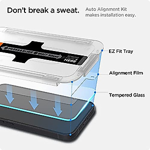 Spigen Tempered Glass Screen Protector [GlasTR EZ FIT] designed for iPhone 13 Mini - Sensor Protection / 2 Pack