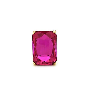 Women's Extra Big Crystal Colorful Stone Stretch Ring (Rectangle - Fuchsia)