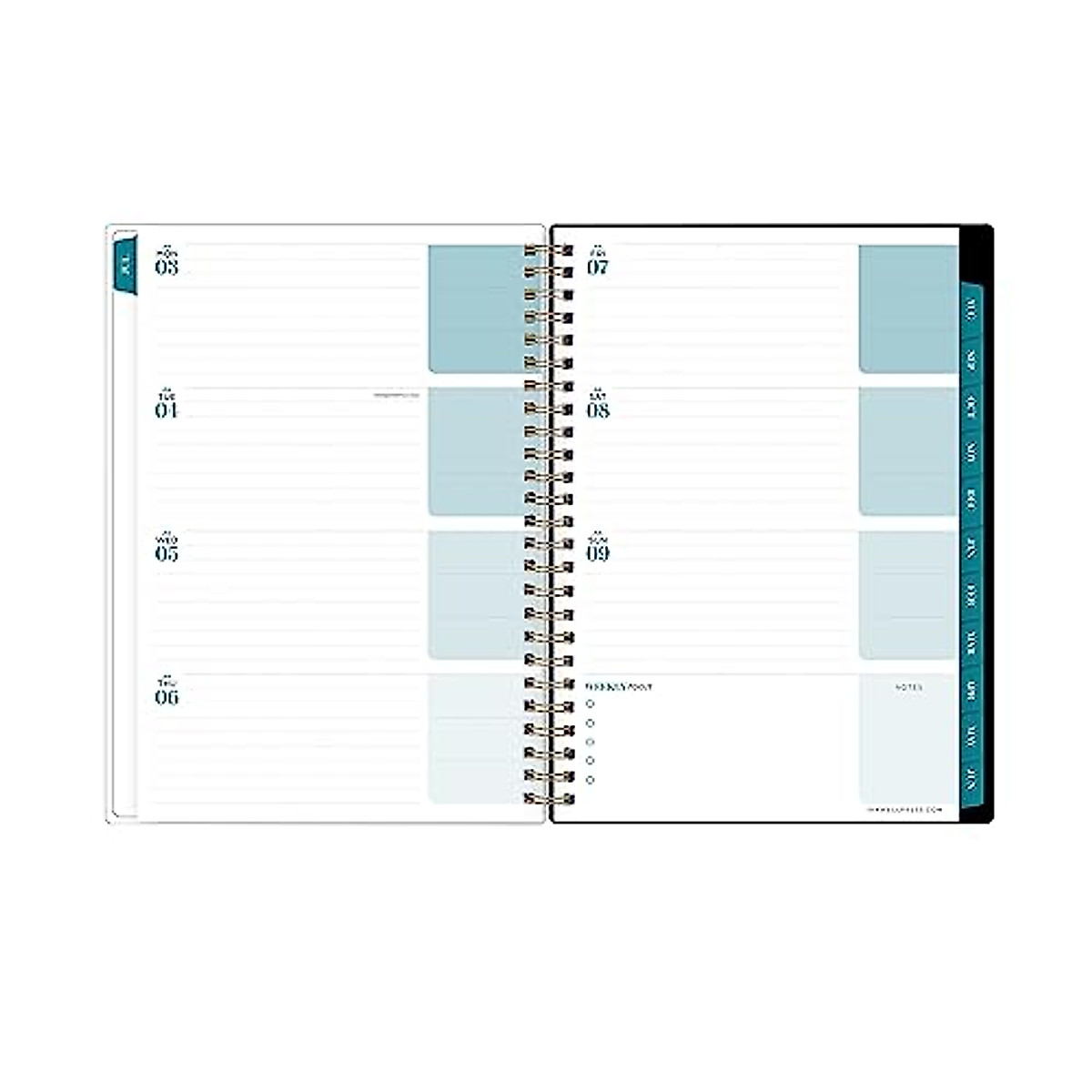 2023-2024 Blue Sky™ Inkwell Press Windblown CYO Horizontal Weekly Flex Academic Planning Calendar with Notes, 5-7/8" x 8-5/8", Charcoal, July 2023 to June 2024, 142390