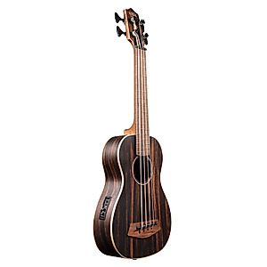 Kala UBASS-EBY-FSRW Striped Ebony Acoustic-Electric Ukulele Bass with Round Wounds