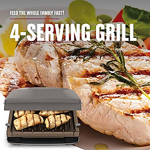 George Foreman Rapid Series 4-Serving Indoor Grill and Panini Press - Silver